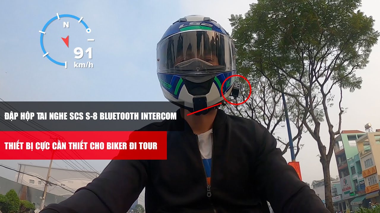 ĐẬP HỘP SCS S-8 TAI NGHE BLUETOOTH INTERCOM - YouTube