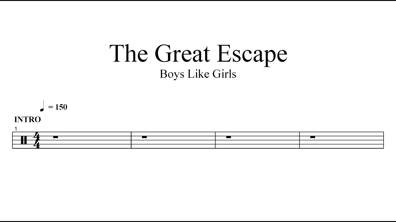 Boys Like Girls - The Great Escape | Drum Sheet Music 🥁🎵 - YouTube