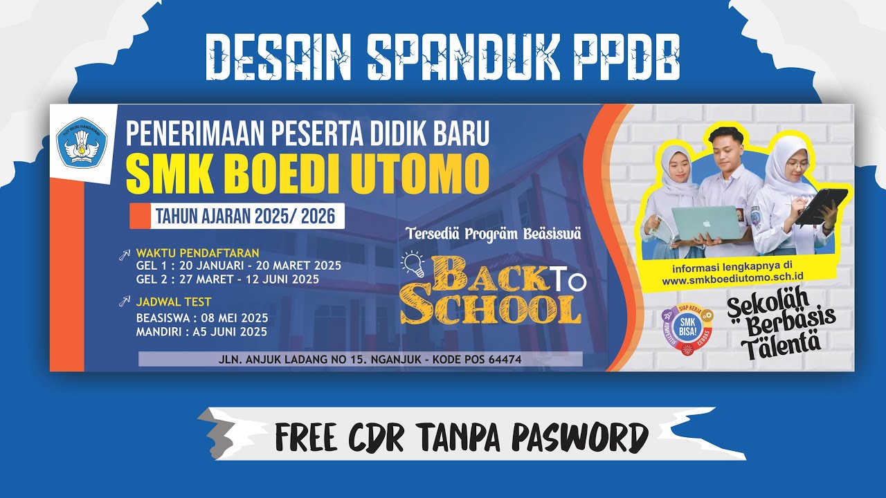 desain spanduk ppdb cdr - free download - YouTube