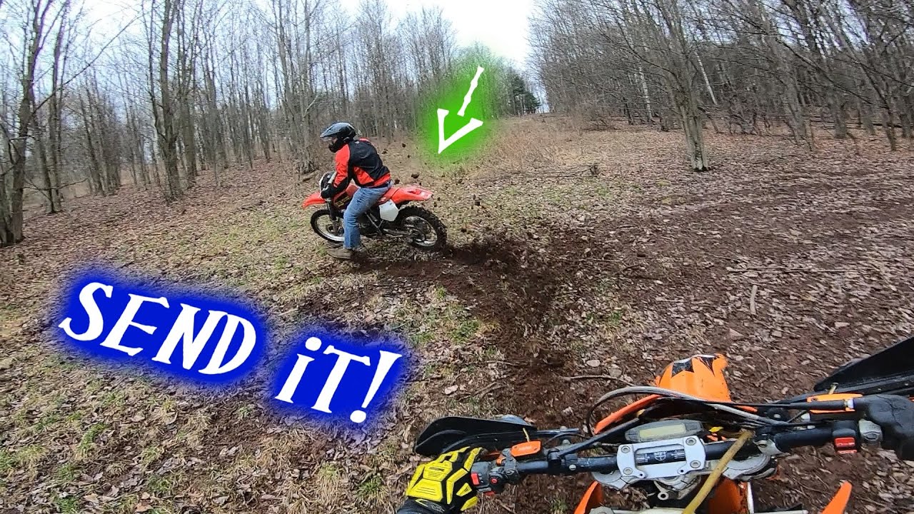 Dirt bike riding in the woods! Honda XR400 - KTM 300XC-W - YouTube