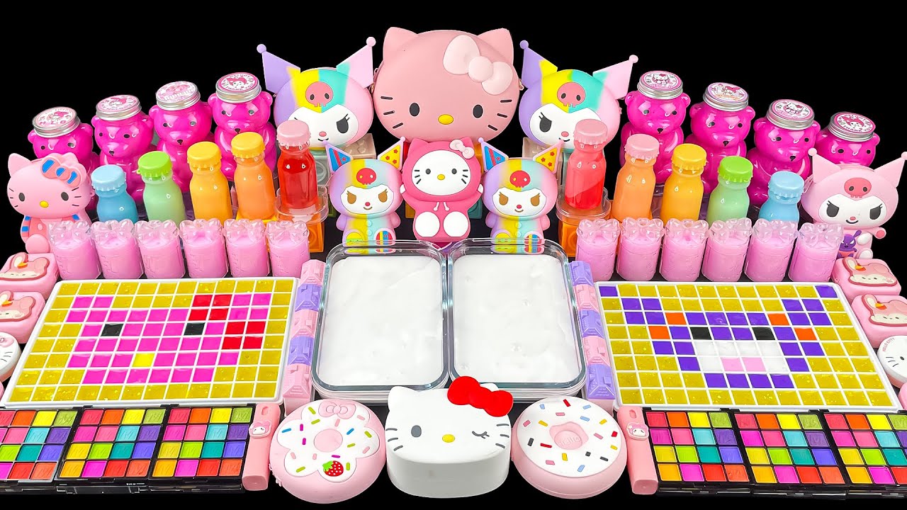 Clay Slime Compilation 30 Minutes ASMR💗 Hello Kitty Pink Slime & Kuromi ...
