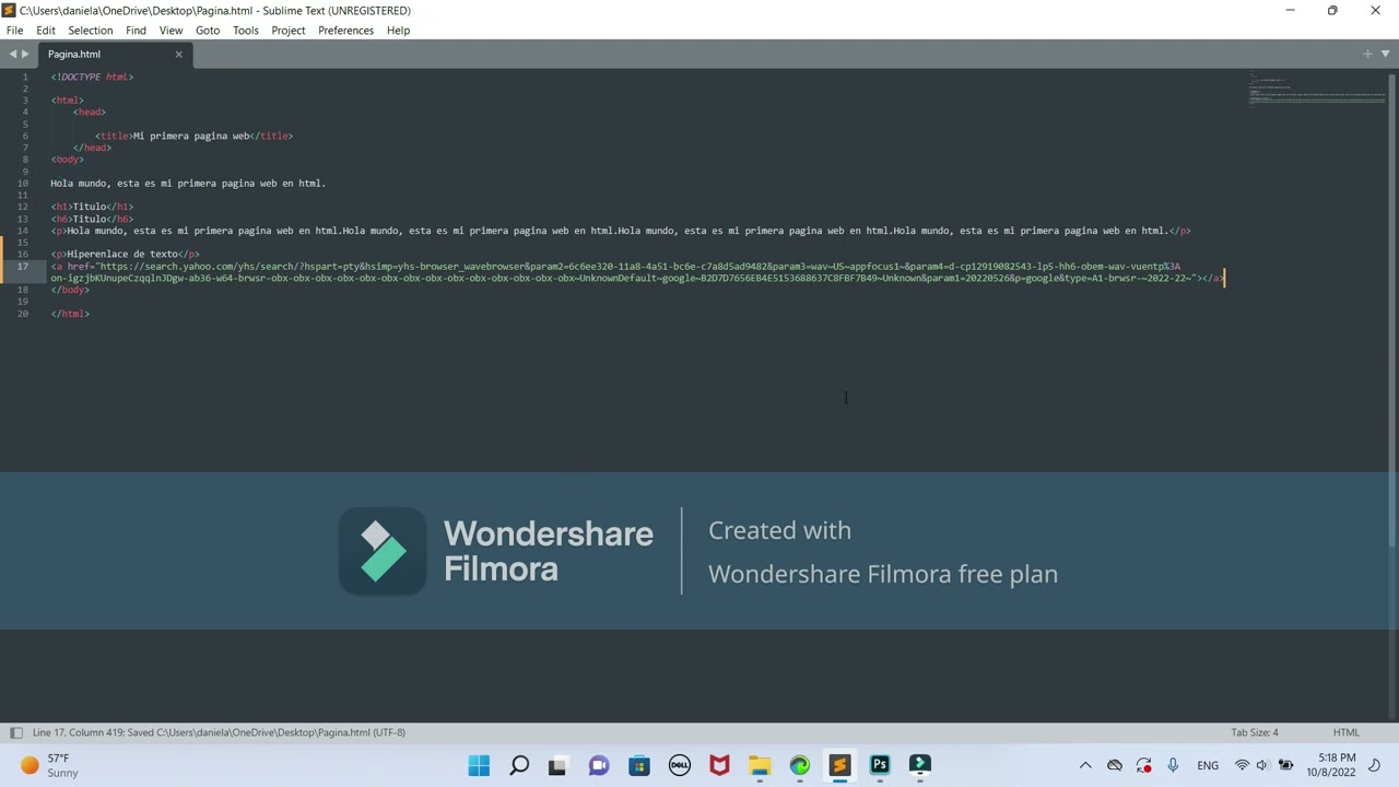 Como insertar un hiperenlace o hipervínculo en imagenes y en texto en html. - - YouTube