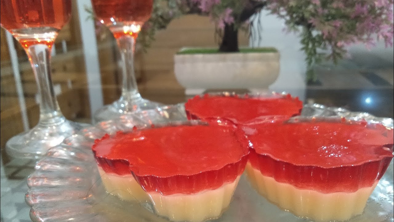 Pudding /Two layer pudding with jelly mix - YouTube