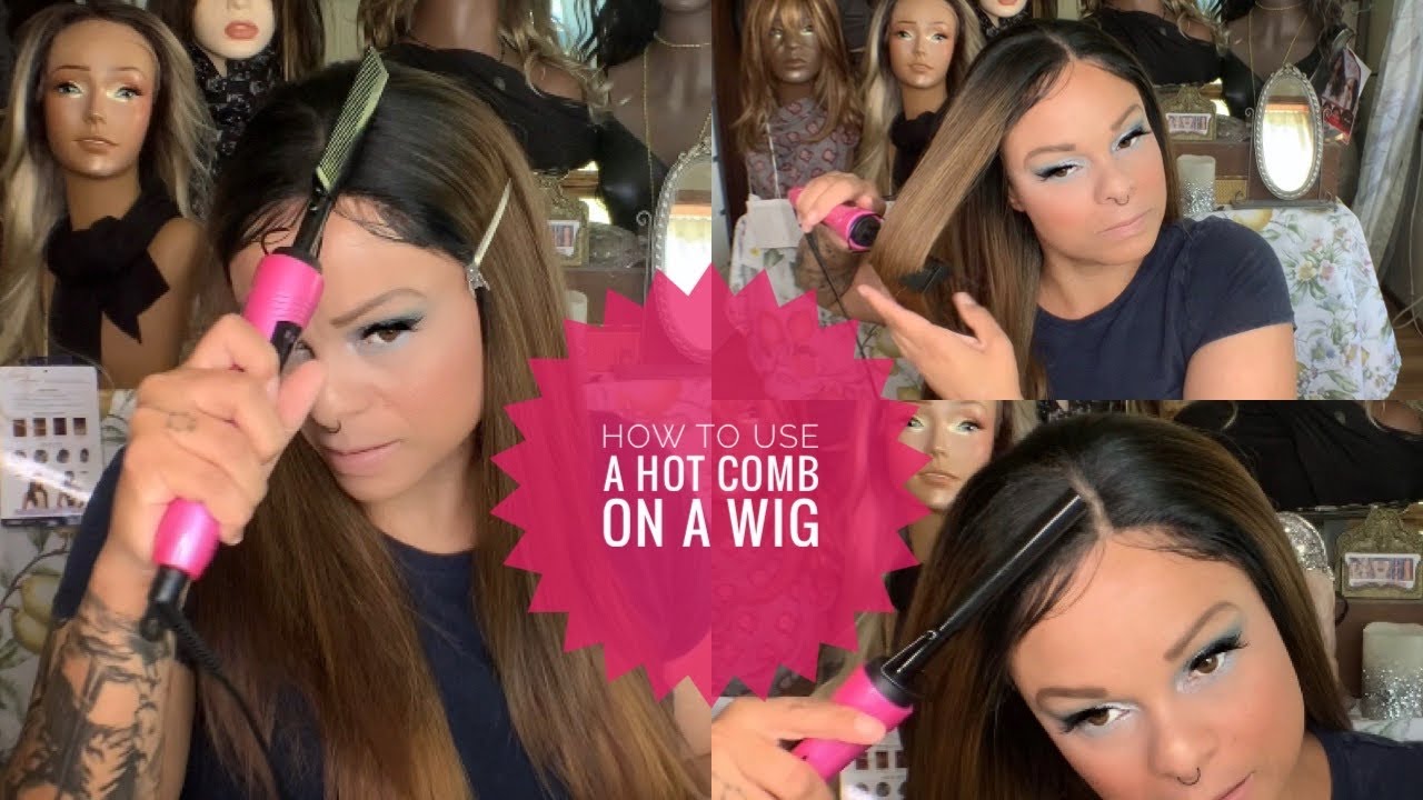 How To Use a Hot Comb On a Synthetic Wig #WinterWigCoaching - YouTube