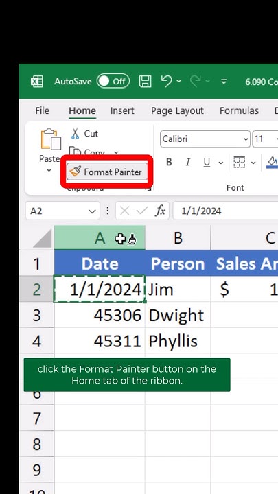 Use the Format Painter to copy formatting to other cells. #excel # ...