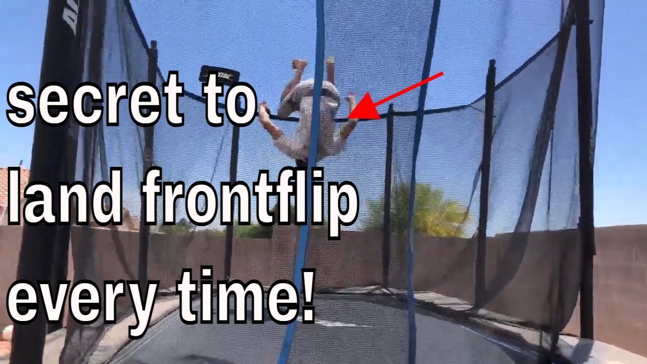 how to land a frontflip on a trampoline for beginners!! - YouTube