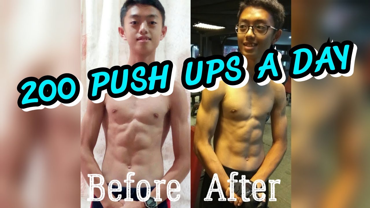 200 PUSH UPS A DAY FOR A WEEK CHALLENGE +My Body Transformation - YouTube