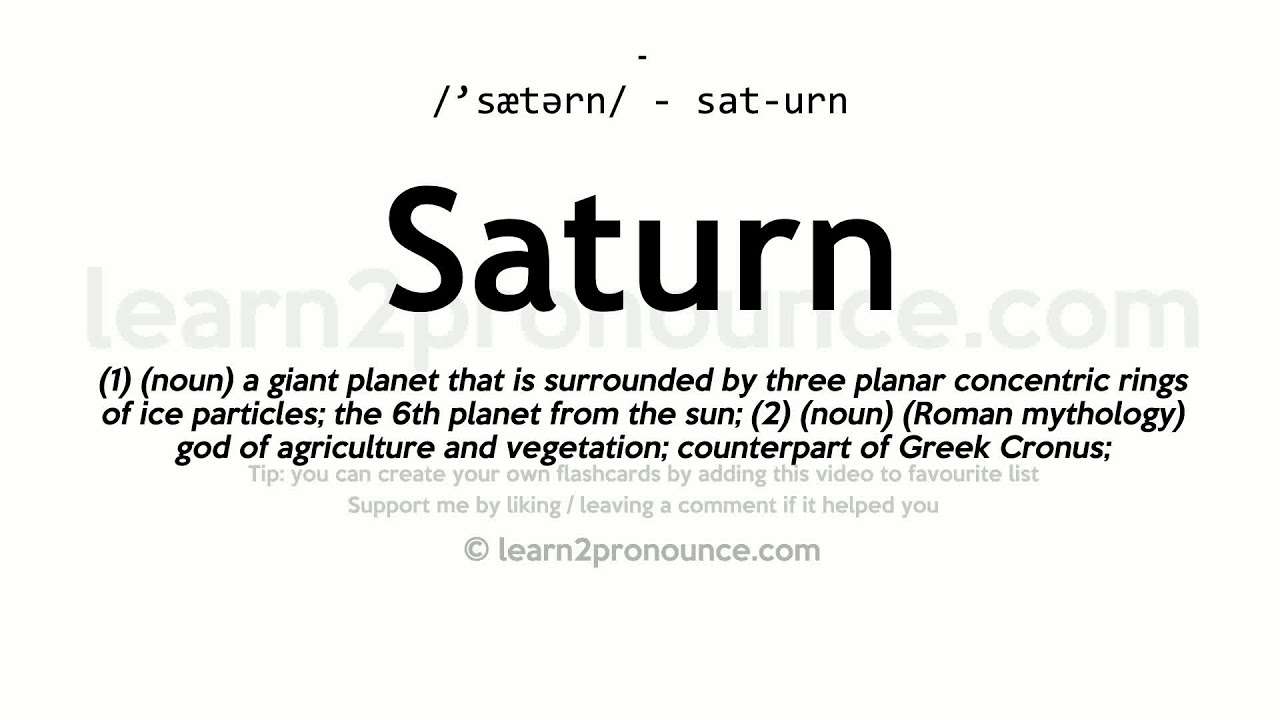 Saturn pronunciation and definition - YouTube
