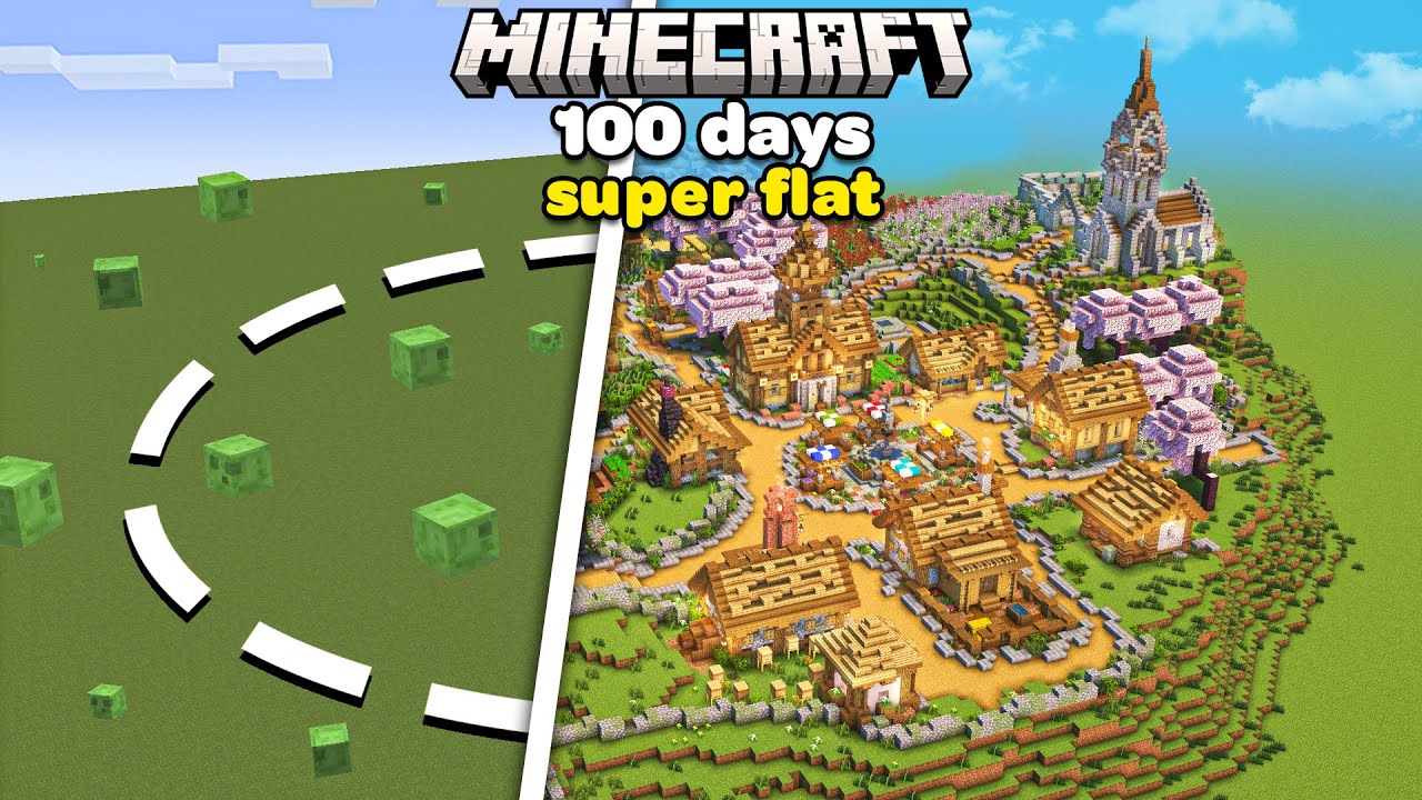 I Spent 100 Days Building in a Super Flat Minecraft World - YouTube