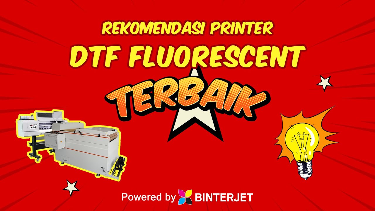 Hasil cetak DTF dengan printer BJET PSD V3 warna fluorescent - YouTube
