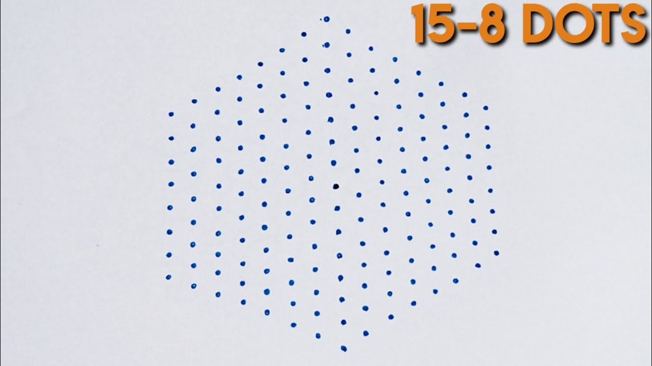 15-8 Dots Rangoli || Beautiful fish rangoli ||Simple Dasara kolam ...