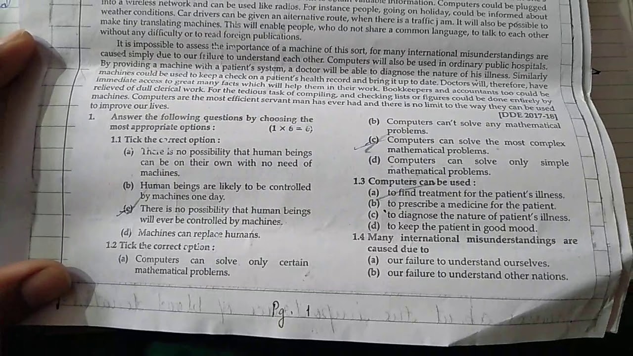 11th class half yearly English Question paper 2019 - YouTube