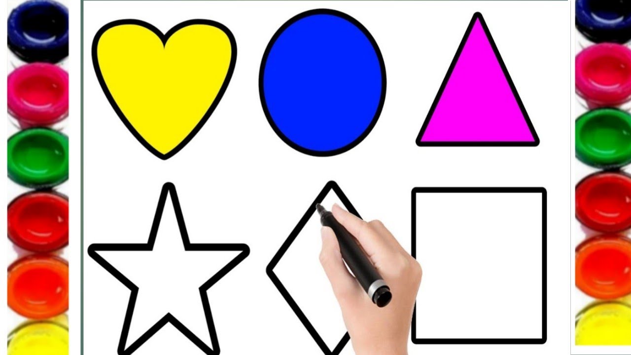 Shapes Drawing activity for kids|Learn 2d shapes colors for toddlers ...