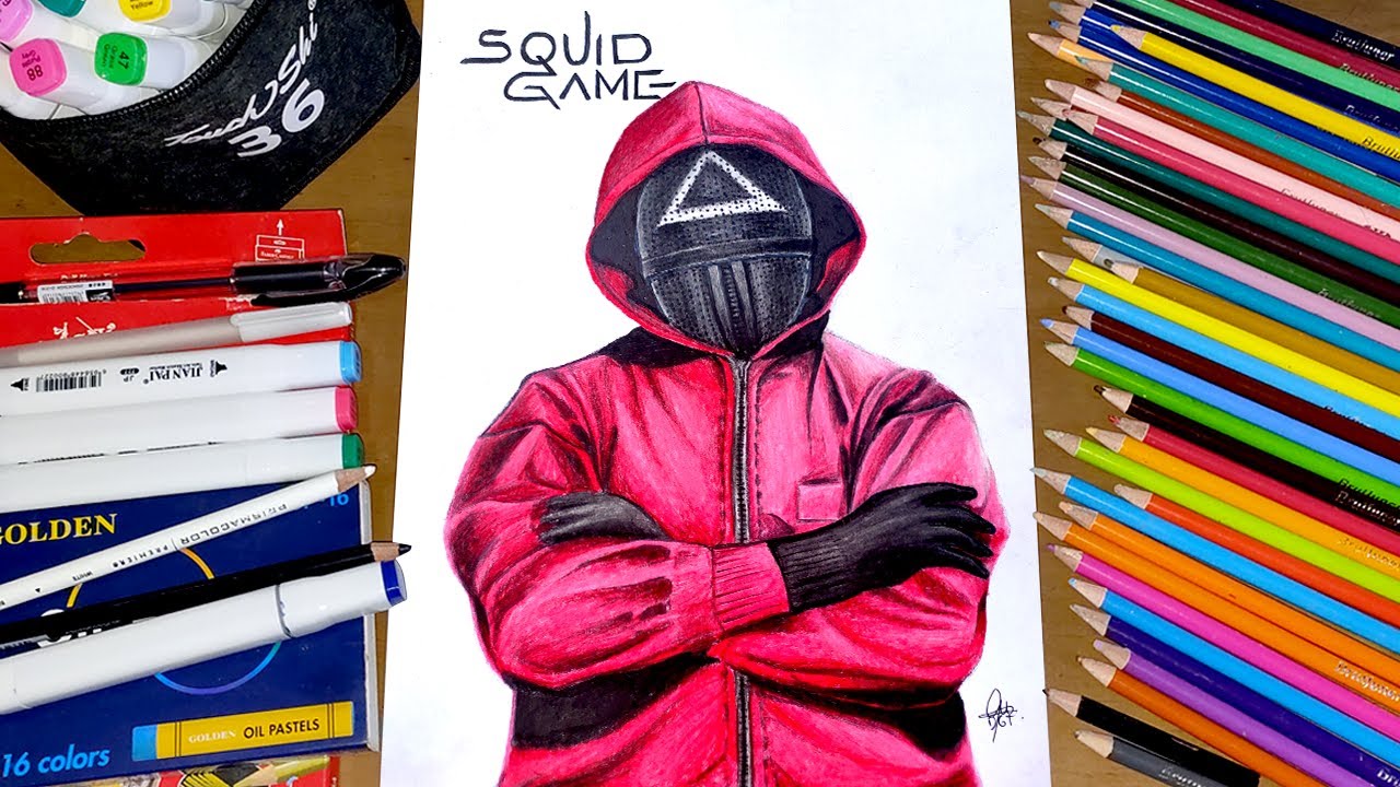 Drawing Squidgame Guard ( Netflix) - Timelapse drawing | Denzio Artz ...