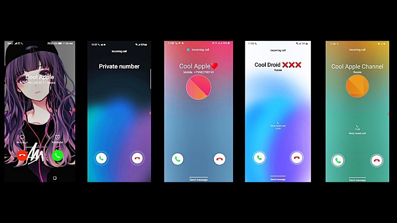 Various phones / incoming calls & screen recording calls - YouTube