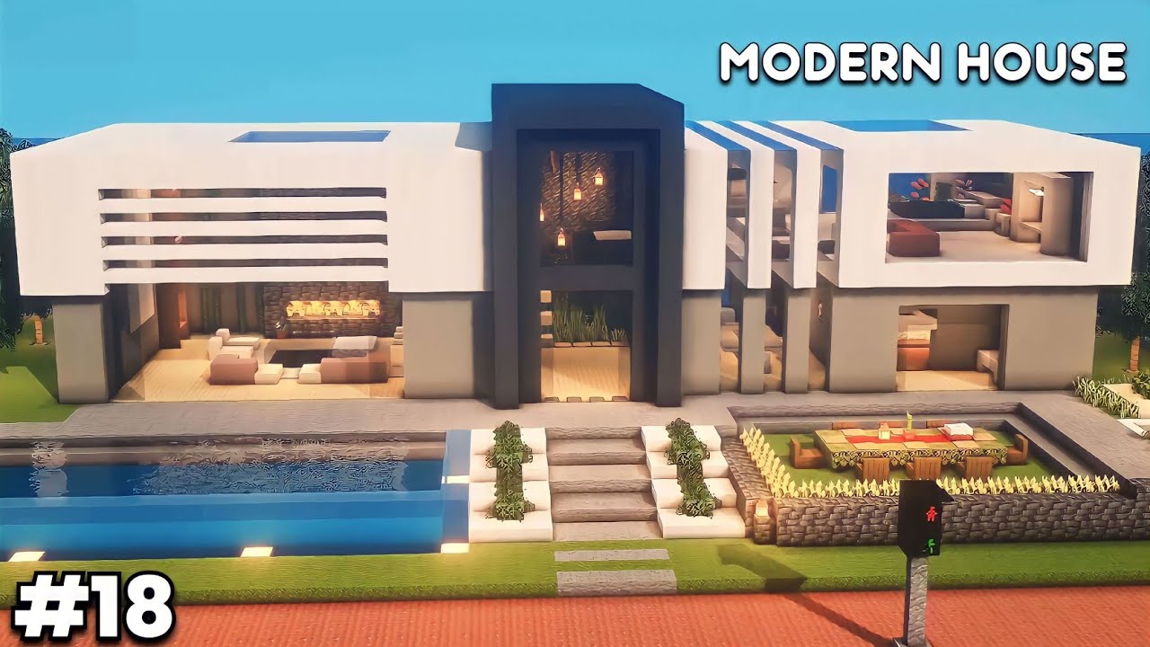 [Minecraft] | 🏚 Modern House ⛏ | BSL shaders || [#minecraft ] #18🏡 ...