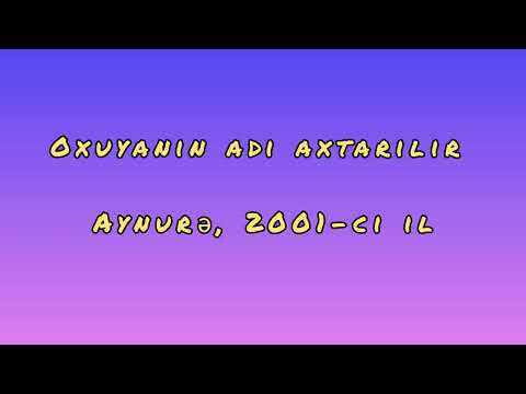 Oxuyanın adı axtarılır. \