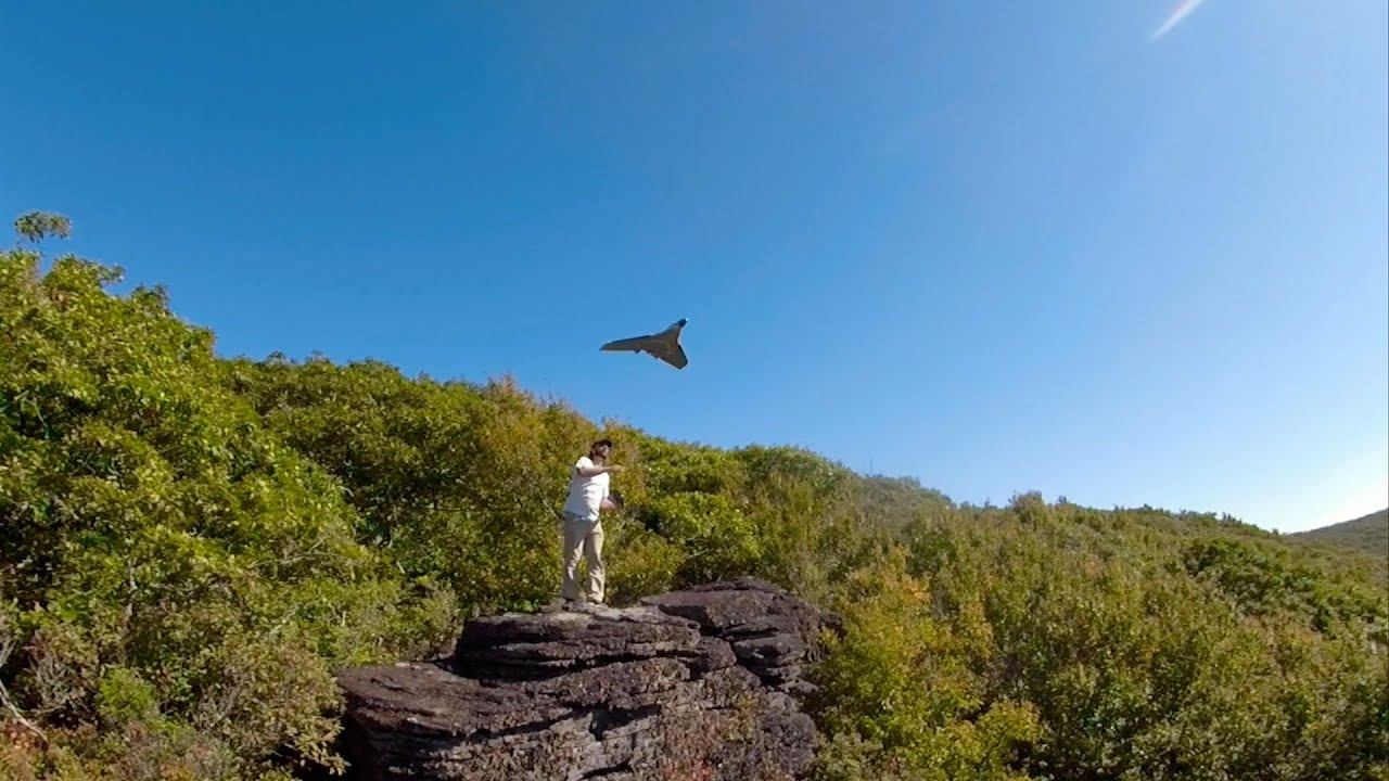 Slope Soaring A Flying Wing On Forested Mountainside - YouTube