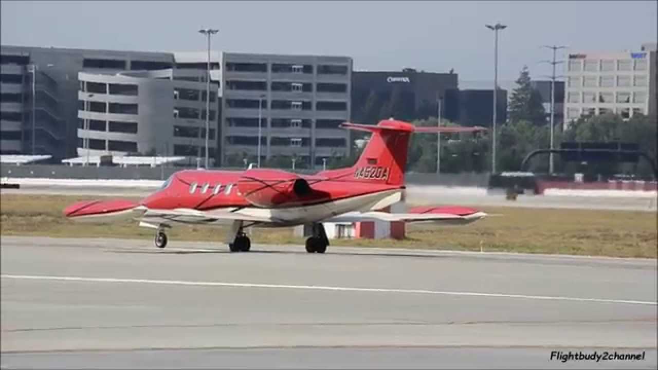 A&C Big Sky Aviation Learjet 35 N452DA takeoff at San Jose ...