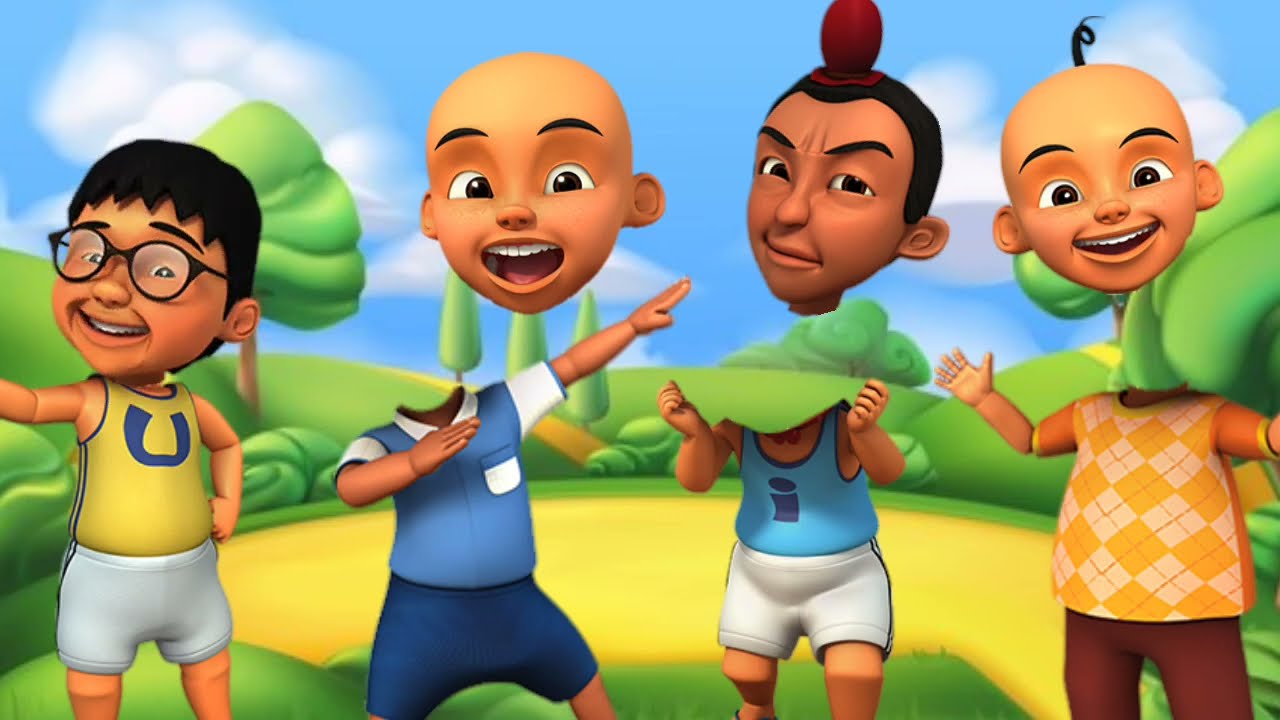 Keluarga Upin Ipin mencari kepala. Ada Upin, jarjit, Ehsan dan Ipin ...