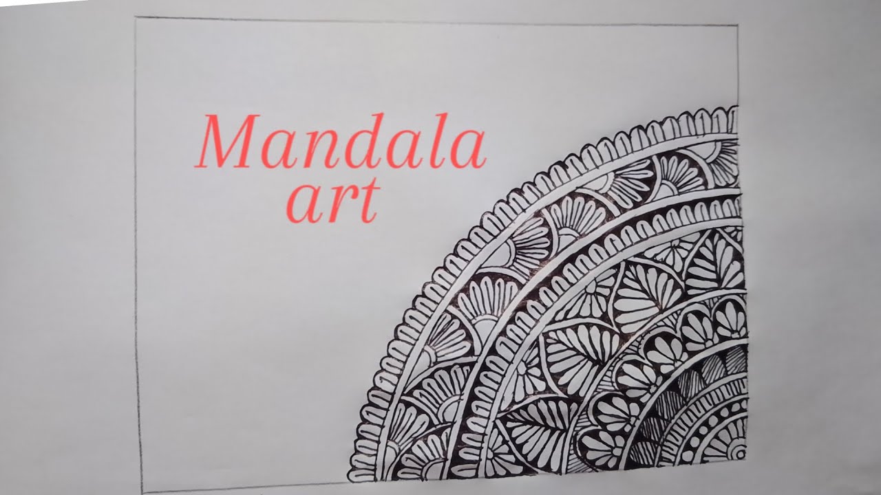 How to draw a mandala | corner mandala | half mandala | Easy art ...