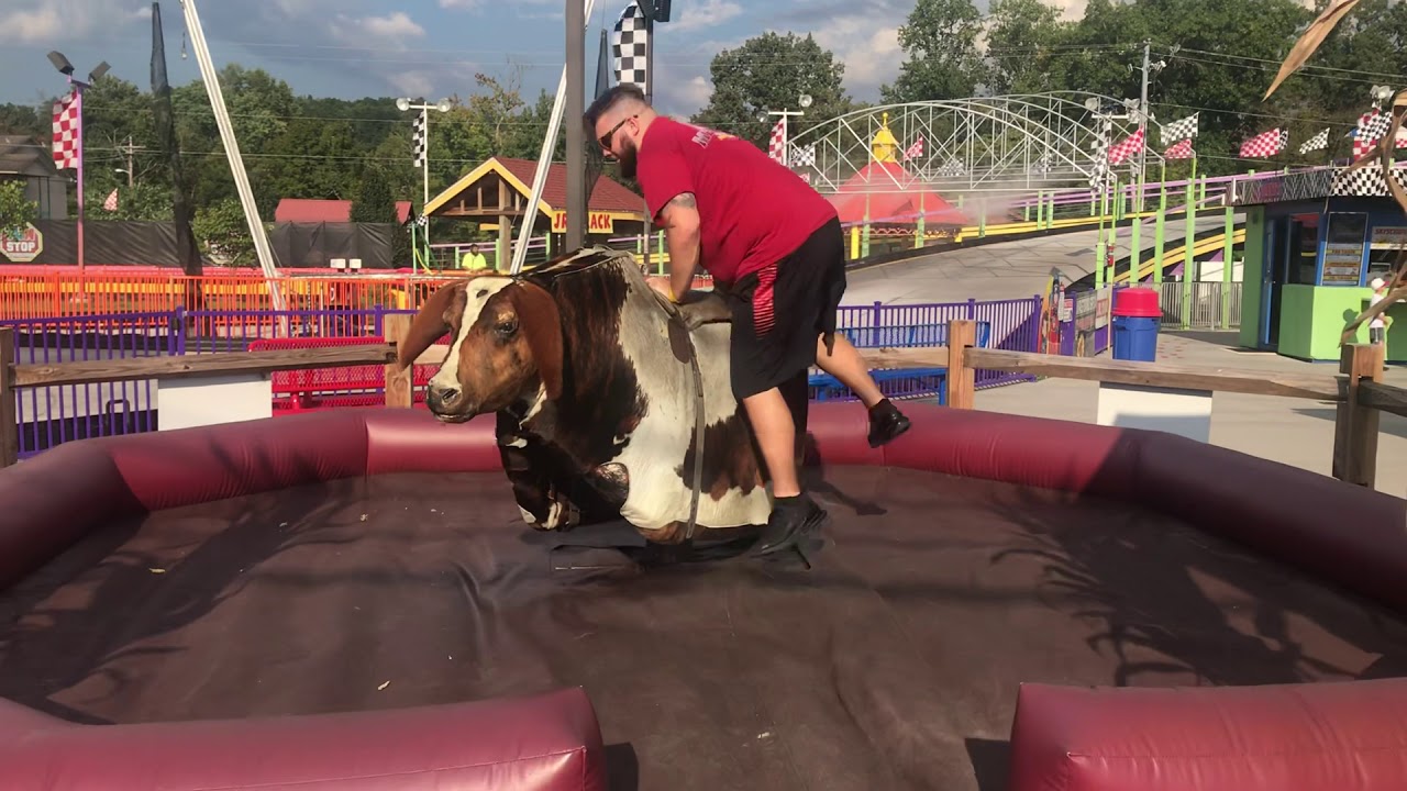 Ryan riding the bull. Bachelor party - YouTube