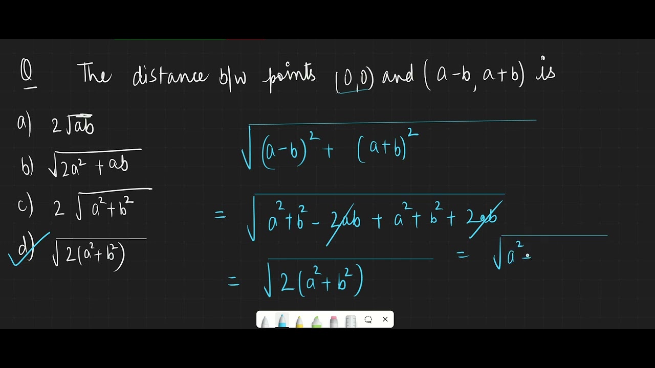 CBSE 10 IMP MCQ ON DISTANCE FORMULA FOR MATHS BOARD EXAM 10TH MARCH ...