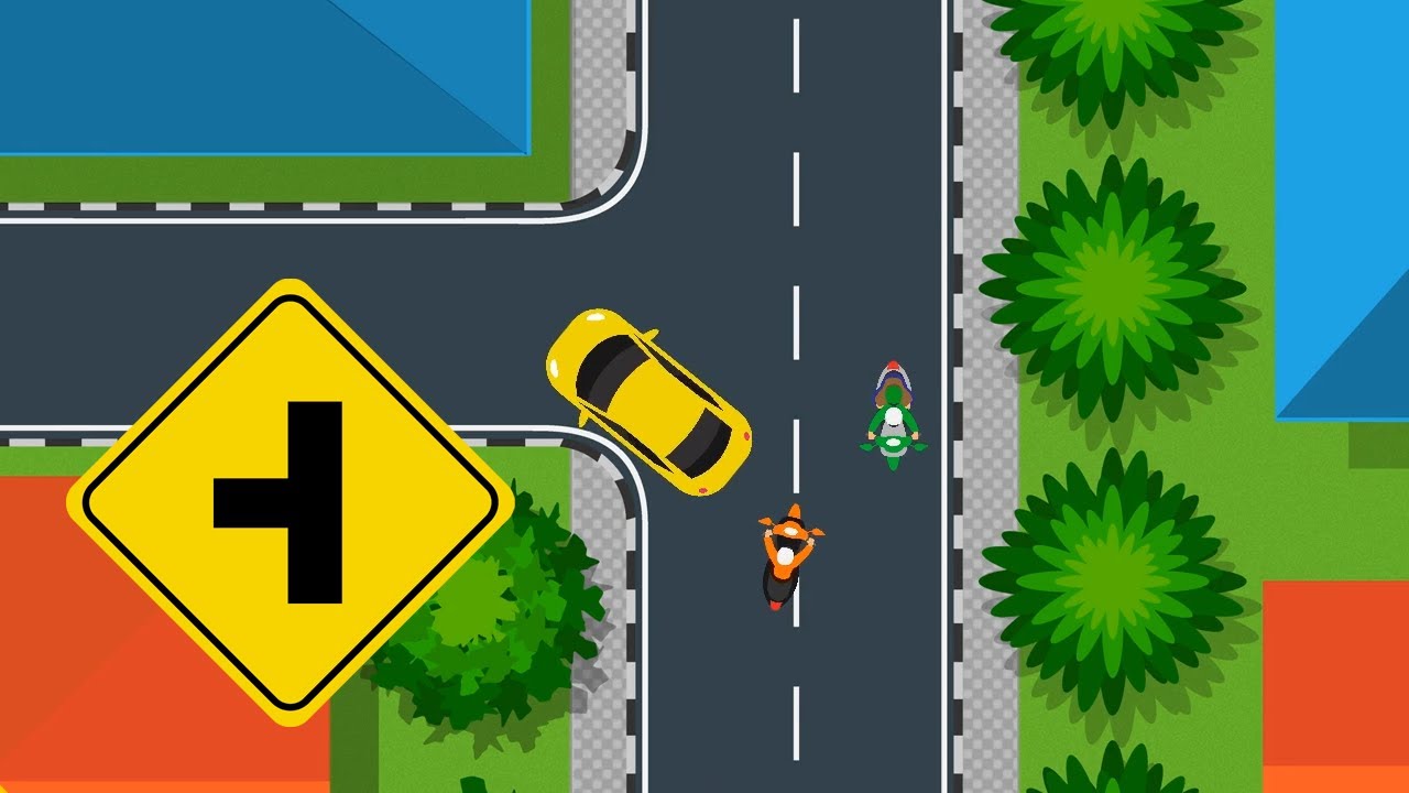 Rambu Lalu - Lintas | Rambu Peringatan Persimpangan Tiga Sisi Kiri ...