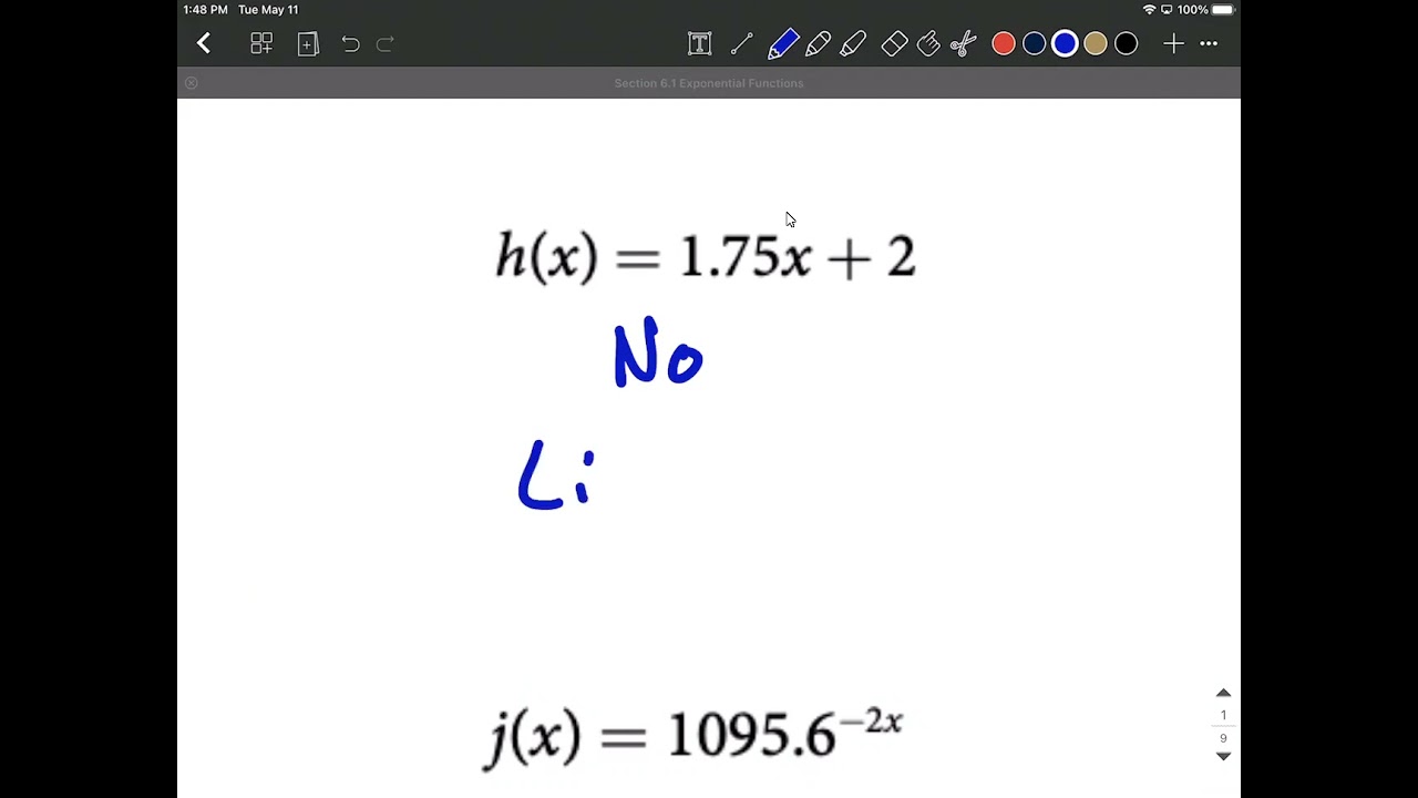 Define Exponential Functions and identify exponential function or not ...