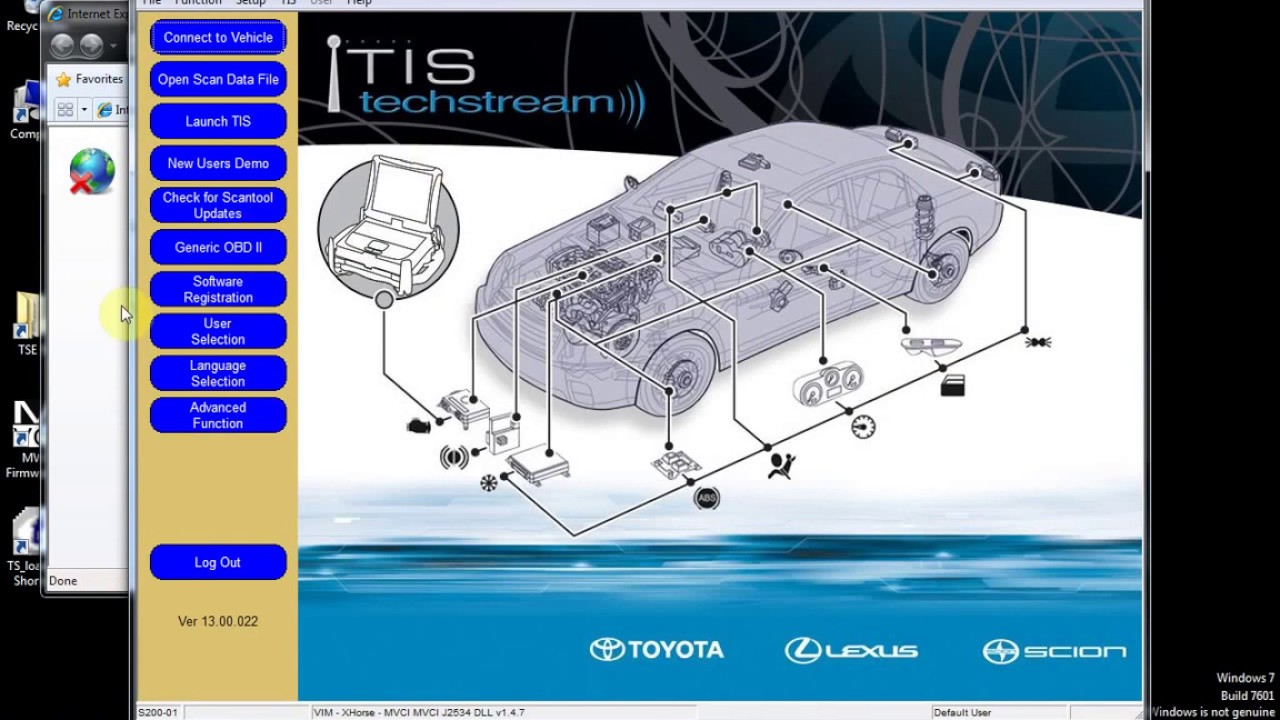 How to install V13 00 022 MINI VCI Toyota TIS Techstream Software - YouTube