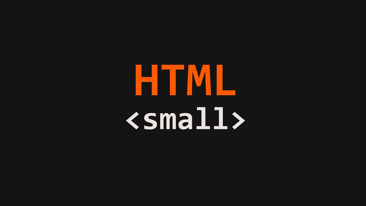 small Tag HTML - YouTube