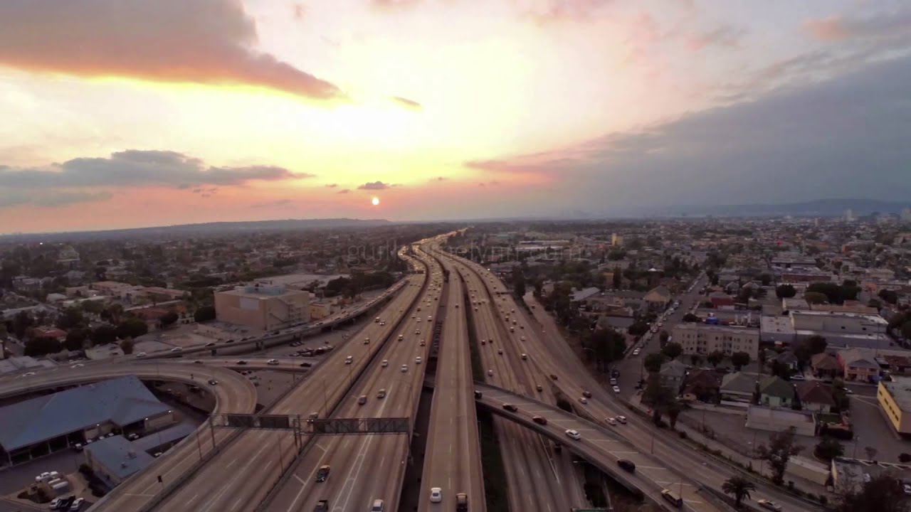Aerial California 240 Los Angeles Freeway - YouTube
