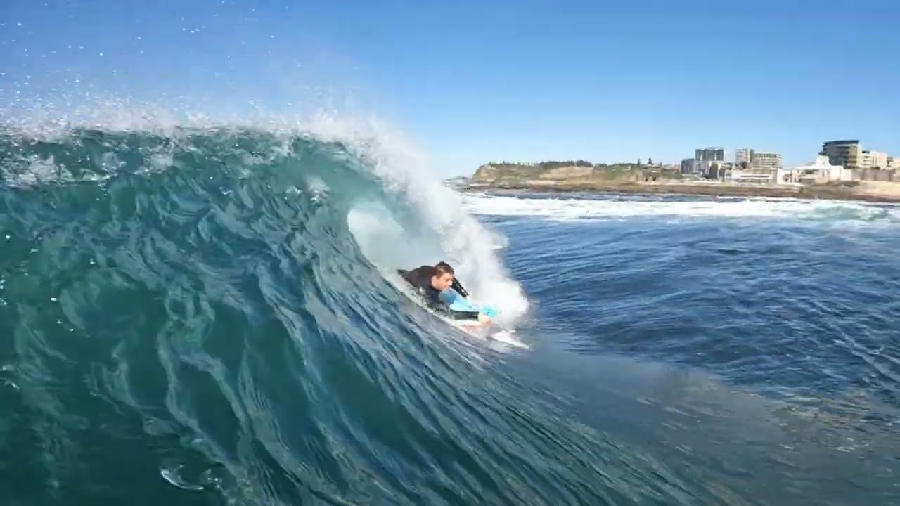Surfing a shallow reef with a busted back - YouTube