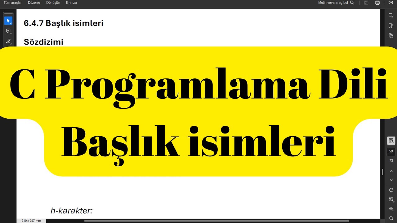 C Programlama Dili Başlık isimleri - YouTube