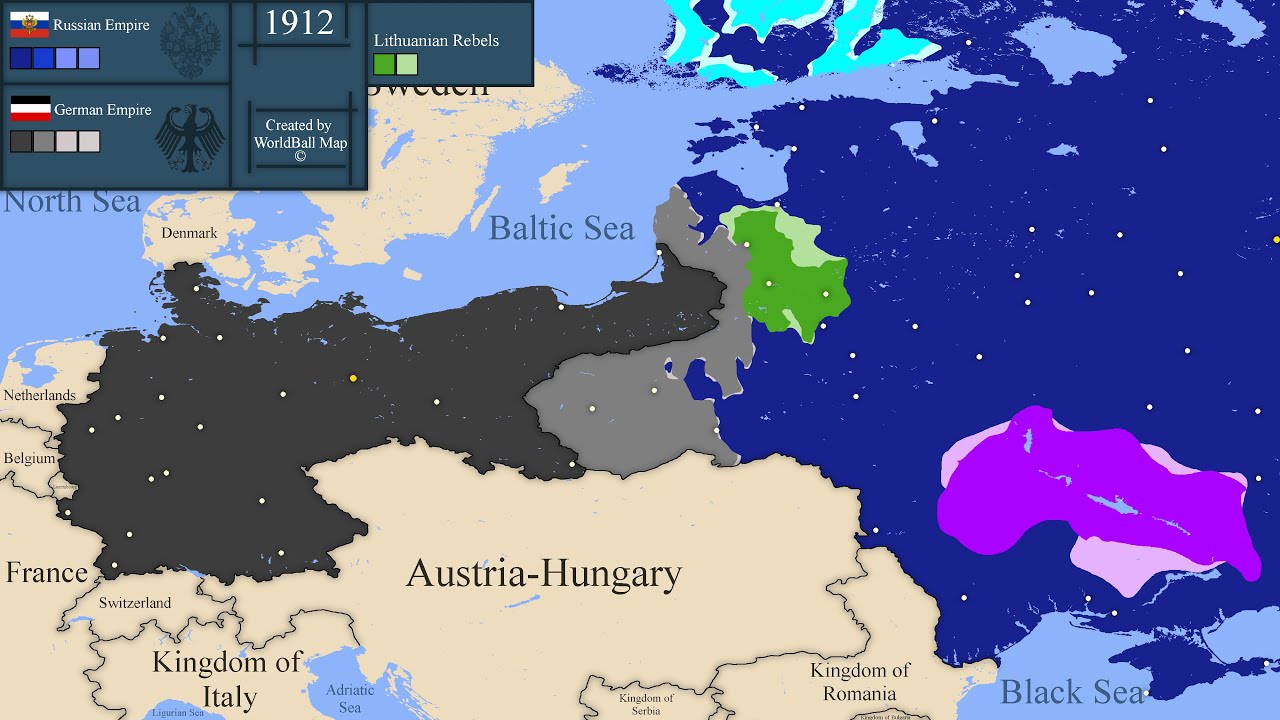 German Empire vs Russian Empire 1912 - YouTube