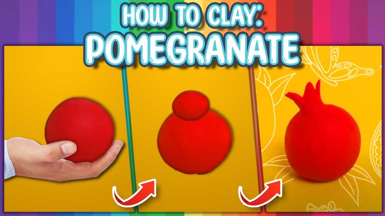 How To Make A Clay Pomegranate: Simple And Easy Tutorial - YouTube