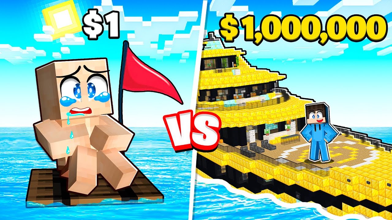 $1 vs $1,000,000 JACHT w Minecraft! | BoboMinecraft & Max & Ato - YouTube