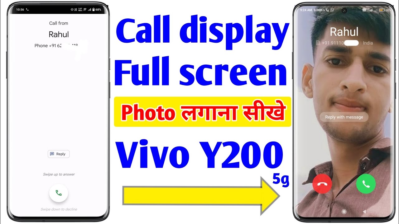 Vivo y200 5g me call display per ful screen photo kaise lagaye | vivo ...