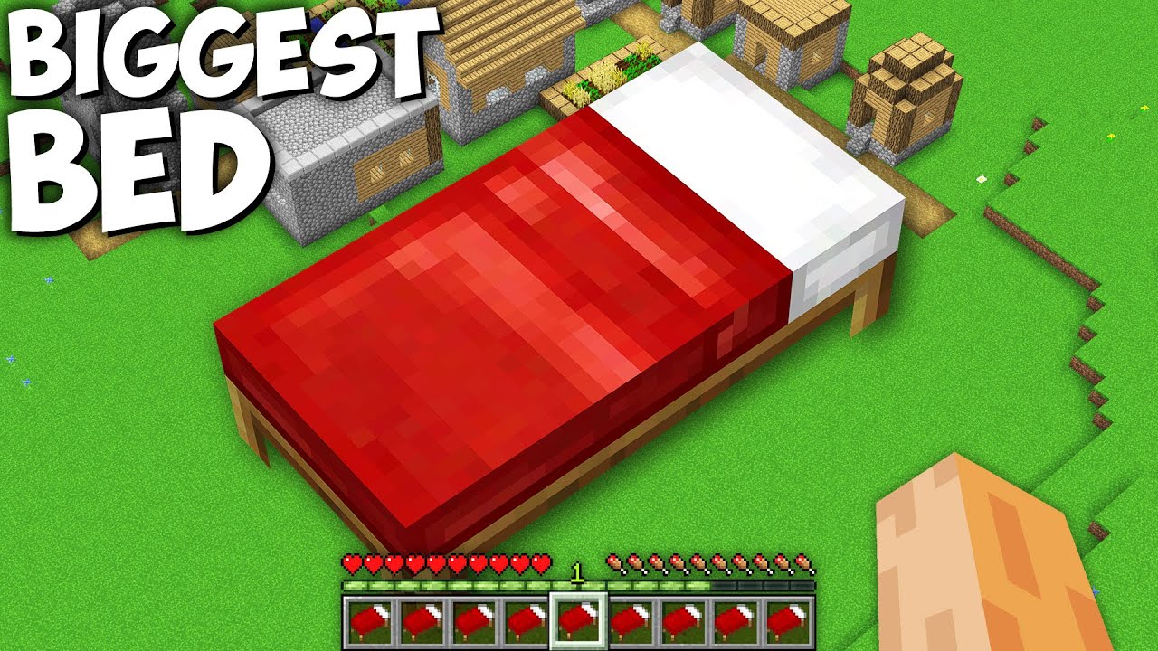 I found this BIGGEST BED in small village !!! Minecraft Giant Blocks ...