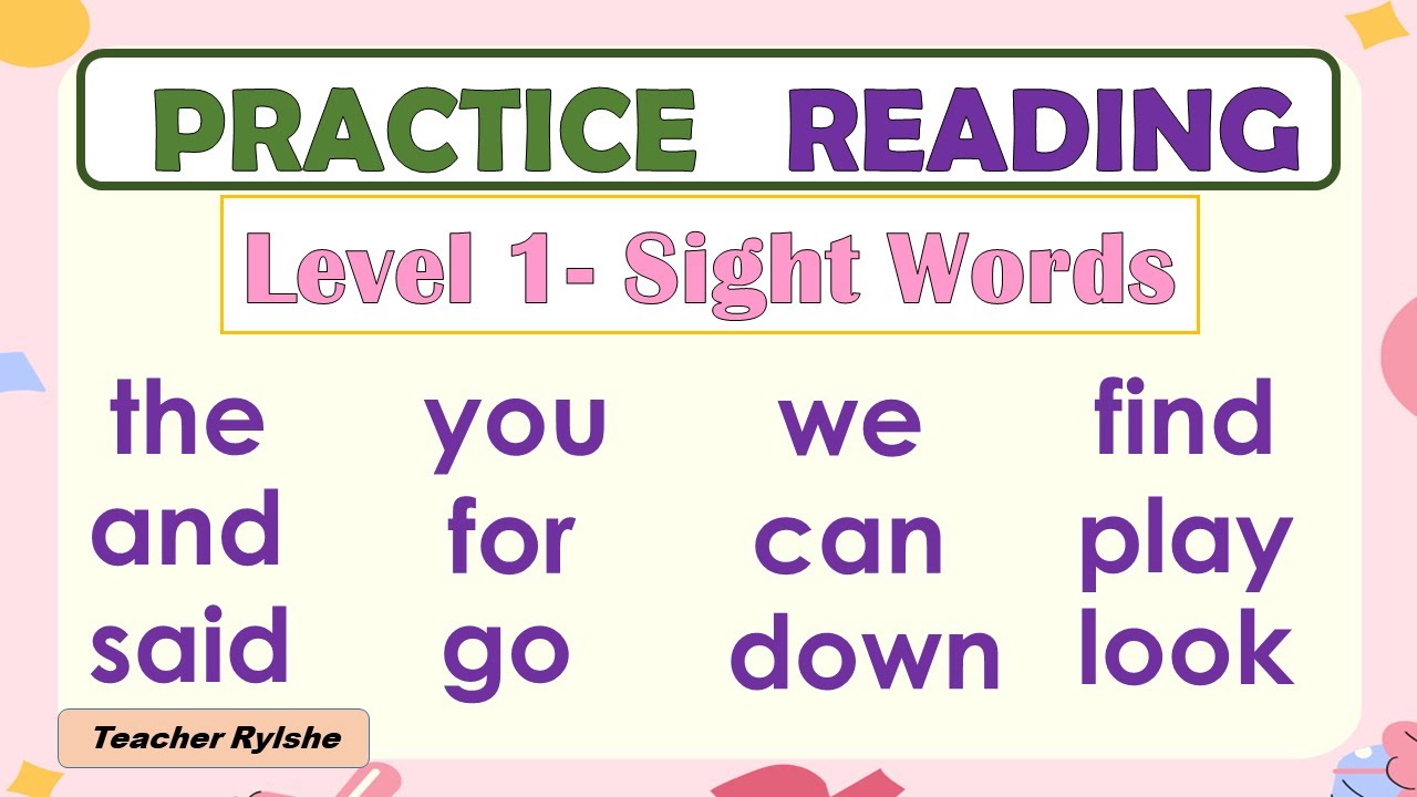 SIGHT WORDS-LEVEL 1 | NEW ENGLISH SIGHT WORDS | SIGHT WORDS FOR ...