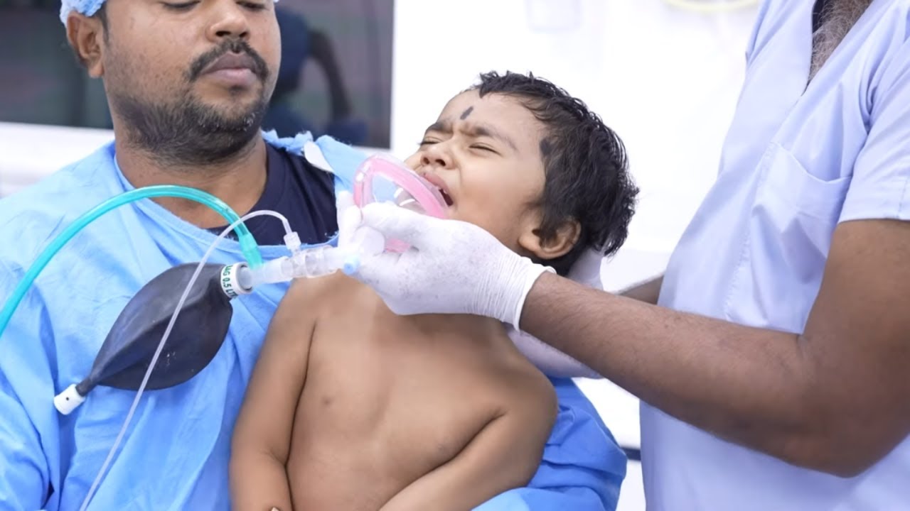 Scared & Crying Little Boy had Anesthesia Before Surgery - YouTube