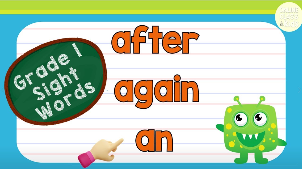 Sight Words - Grade 1 Level 1 | Practice Reading | Basic English Words ...