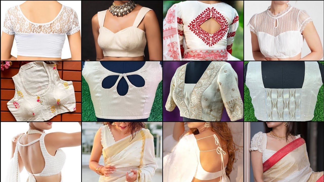 white blouse design front and back/white blouse designs new model ...