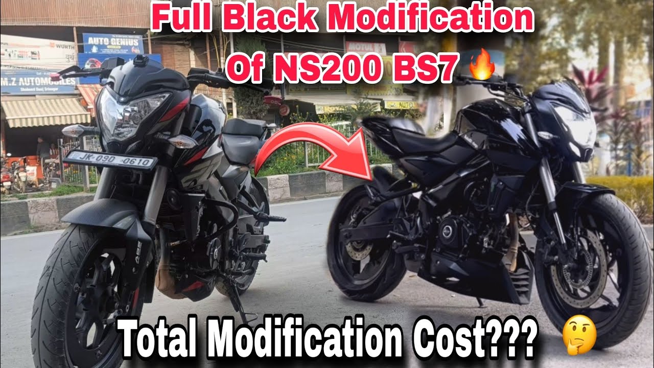 Full Black Modification Of NS200 BS7🔥🥵 || Clean Modification 😍 || Total Modification Cost???🤔🤔 ...