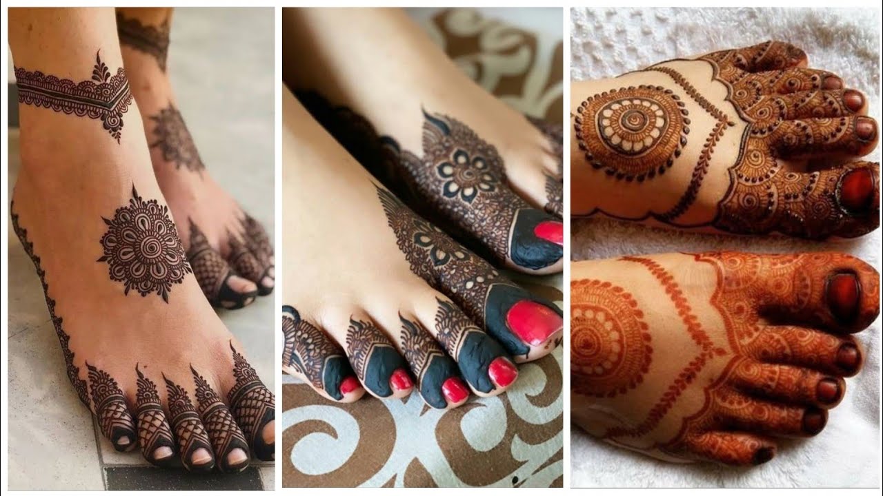 beautiful Trendy feet mehndi designs 💯 // top 33 design - YouTube