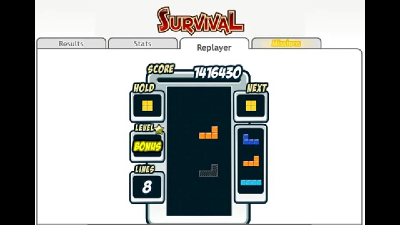 Tetris Survival: T-Spin to level 20 - 1,472,089 Score - YouTube