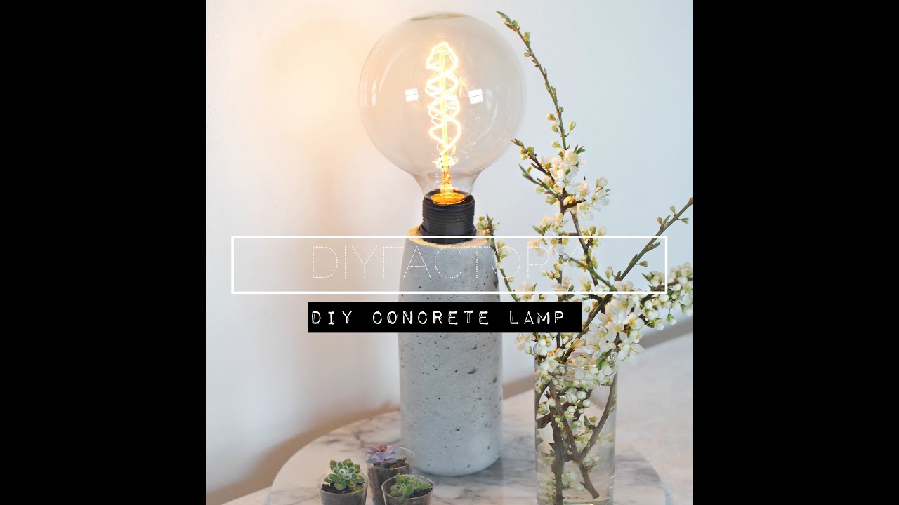 DIY - how to make a concrete lamp - YouTube
