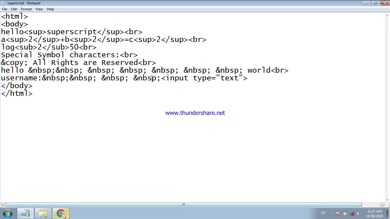 Html Super Script Sub Script And Special Characters How To Use Youtube