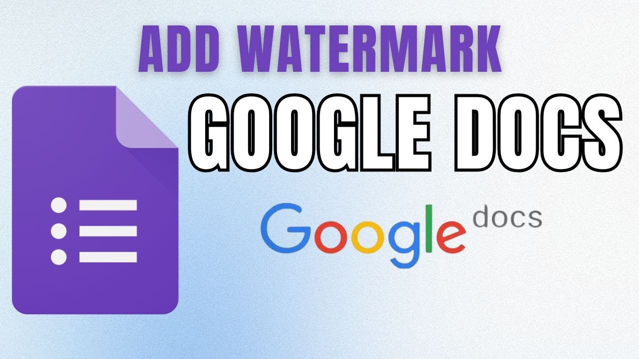 How to Add WATERMARK to Your Google Docs Document in SECONDS! - YouTube