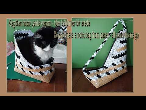 Kagıttan hobo çanta yapı-tüm bölümler birarada/How to make a hobo bag from paper-all parts in one go